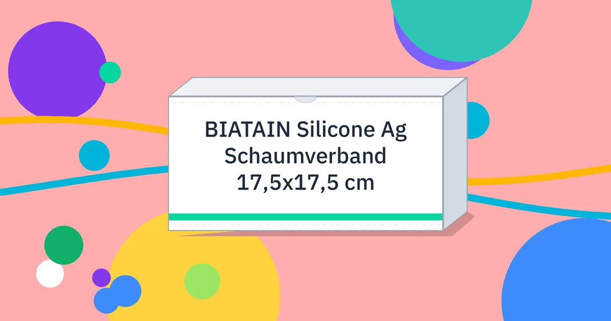 Symbolbild: Packung mit der Aufschrift BIATAIN Silicone Ag Schaumverband 17,5x17,5 cm (PZN 12653687) – Verfügbarkeit und Bezug in Apotheken in Frankfurt am Main