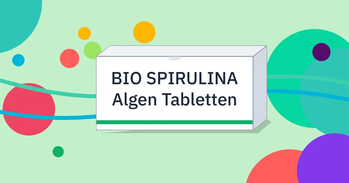 Symbolbild: Packung mit der Aufschrift BIO SPIRULINA Algen Tabletten (PZN 14214029) – Verfügbarkeit und Bezug in Apotheken in Frankfurt am Main