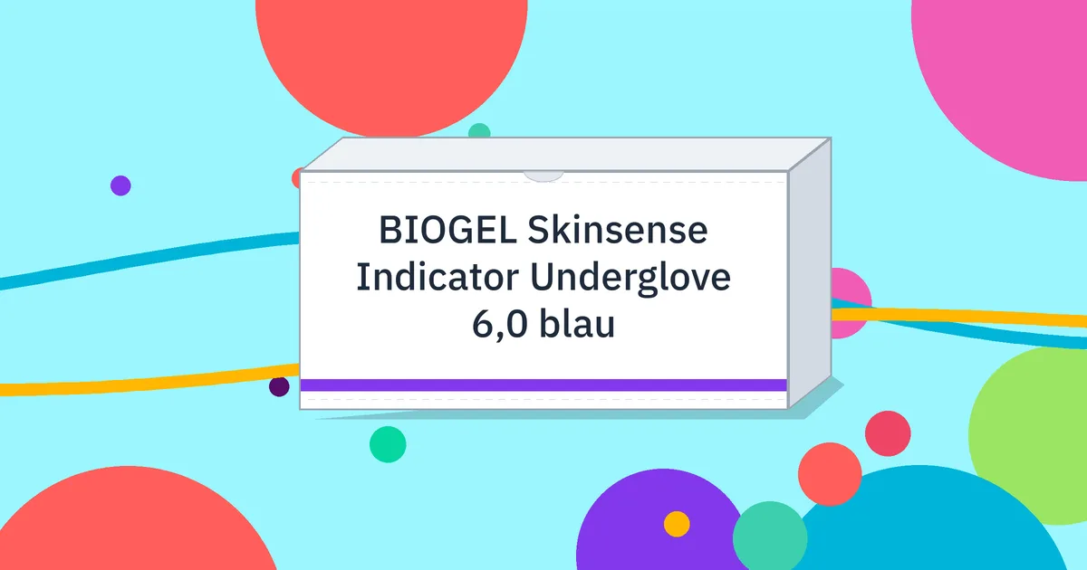 Symbolbild: Packung mit der Aufschrift BIOGEL Skinsense Indicator Underglove 6,0 blau (PZN 04702319) – Verfügbarkeit und Bezug in Apotheken in Frankfurt am Main