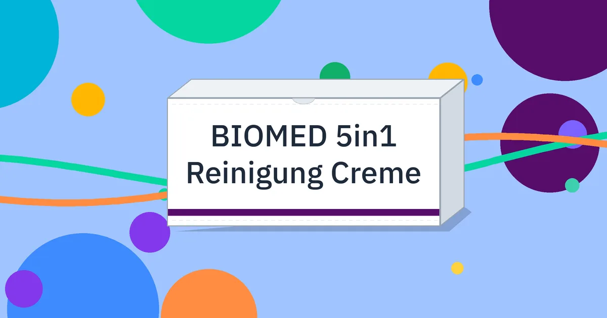 Symbolbild: Packung mit der Aufschrift BIOMED 5in1 Reinigung Creme (PZN 10535558) – Verfügbarkeit und Bezug in Apotheken in Frankfurt am Main
