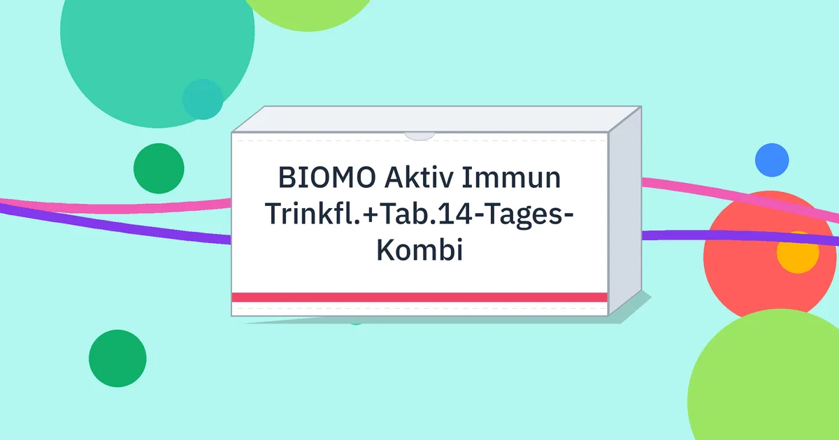 Symbolbild: Packung mit der Aufschrift BIOMO Aktiv Immun Trinkfl.+Tab.14-Tages-Kombi (PZN 10186939) – Verfügbarkeit und Bezug in Apotheken in Frankfurt am Main