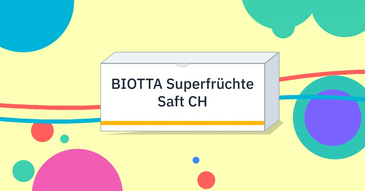 Symbolbild: Packung mit der Aufschrift BIOTTA Superfrüchte Saft CH (PZN 12650513) – Verfügbarkeit und Bezug in Apotheken in Frankfurt am Main