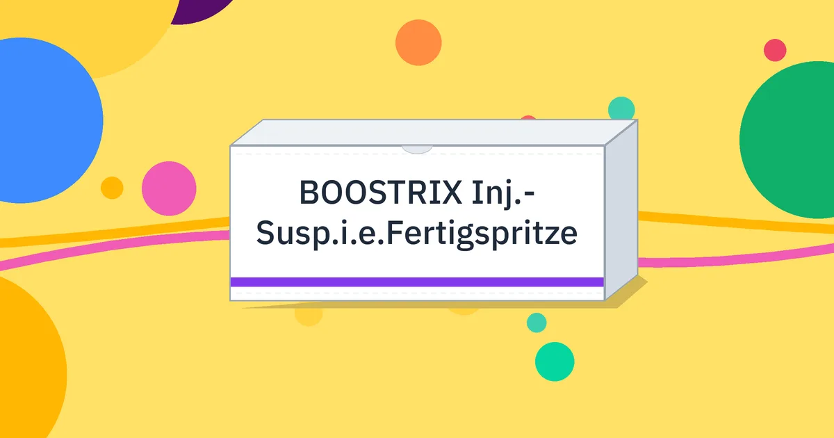 Symbolbild: Packung mit der Aufschrift BOOSTRIX Inj.-Susp.i.e.Fertigspritze (PZN 18290458) – Verfügbarkeit und Bezug in Apotheken in Frankfurt am Main