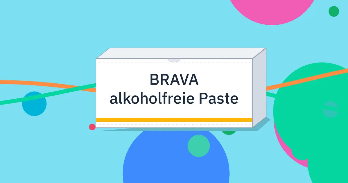 Symbolbild: Packung mit der Aufschrift BRAVA alkoholfreie Paste (PZN 15564033) – Verfügbarkeit und Bezug in Apotheken in Frankfurt am Main