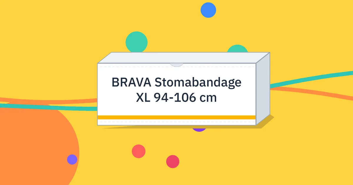 Symbolbild: Packung mit der Aufschrift BRAVA Stomabandage XL 94-106 cm (PZN 15376679) – Verfügbarkeit und Bezug in Apotheken in Frankfurt am Main