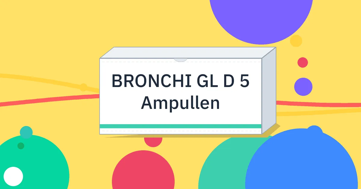 Symbolbild: Packung mit der Aufschrift BRONCHI GL D 5 Ampullen (PZN 03359664) – Verfügbarkeit und Bezug in Apotheken in Frankfurt am Main
