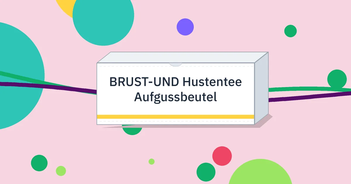 Symbolbild: Packung mit der Aufschrift BRUST-UND Hustentee Aufgussbeutel (PZN 19473942) – Verfügbarkeit und Bezug in Apotheken in Frankfurt am Main