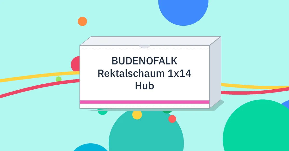 Symbolbild: Packung mit der Aufschrift BUDENOFALK Rektalschaum 1x14 Hub (PZN 19192195) – Verfügbarkeit und Bezug in Apotheken in Frankfurt am Main