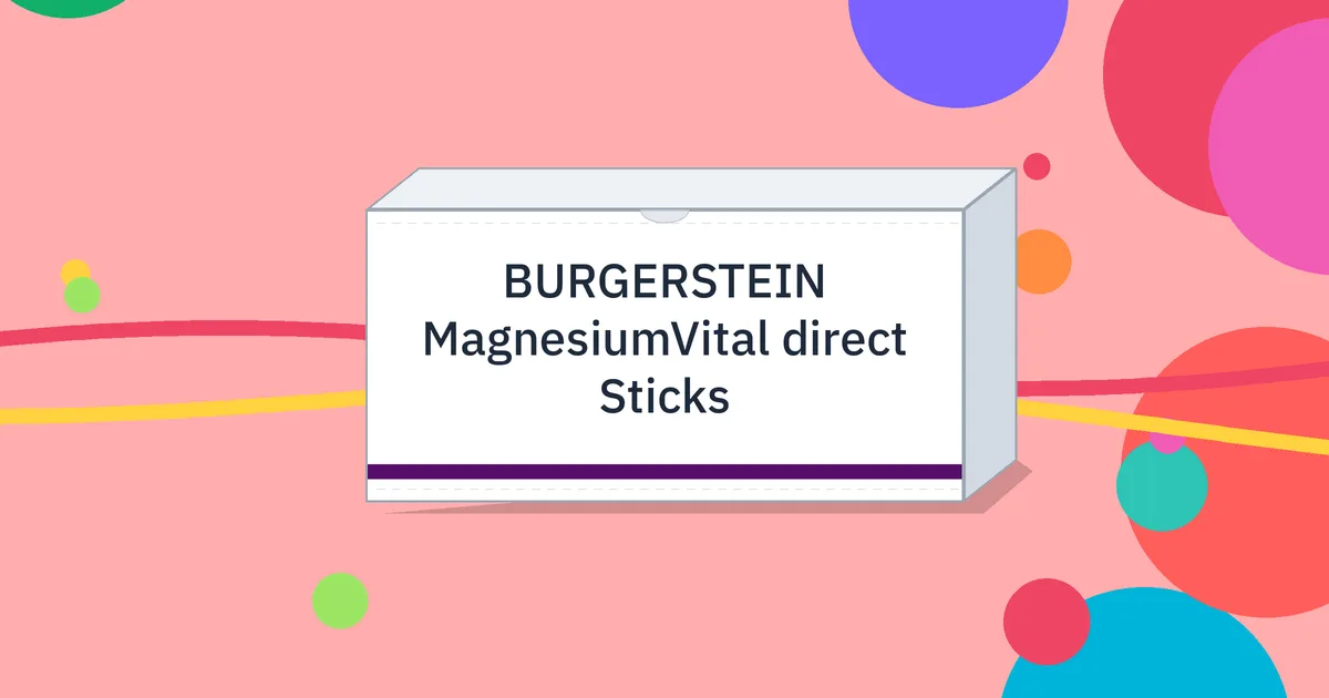 Symbolbild: Packung mit der Aufschrift BURGERSTEIN MagnesiumVital direct Sticks (PZN 20542051) – Verfügbarkeit und Bezug in Apotheken in Frankfurt am Main