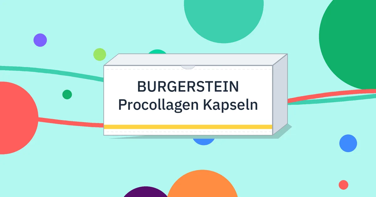 Symbolbild: Packung mit der Aufschrift BURGERSTEIN Procollagen Kapseln (PZN 20848086) – Verfügbarkeit und Bezug in Apotheken in Frankfurt am Main