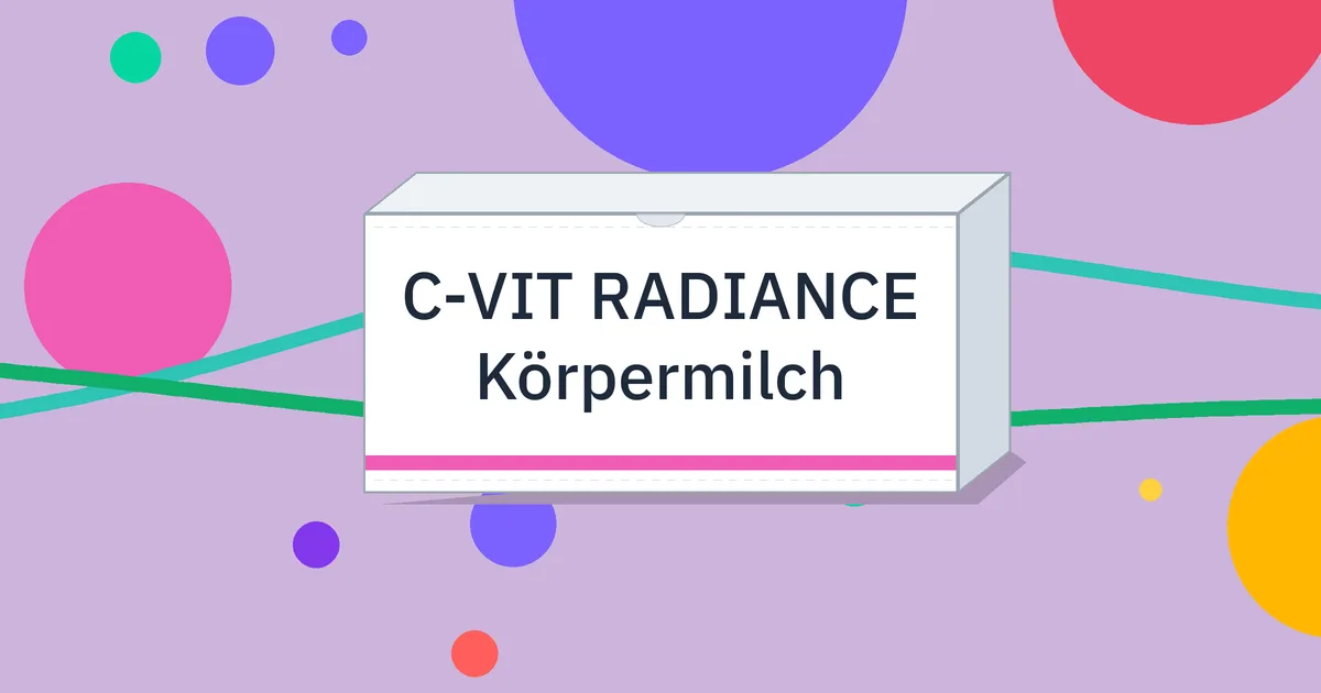 Symbolbild: Packung mit der Aufschrift C-VIT RADIANCE Körpermilch (PZN 18018319) – Verfügbarkeit und Bezug in Apotheken in Frankfurt am Main