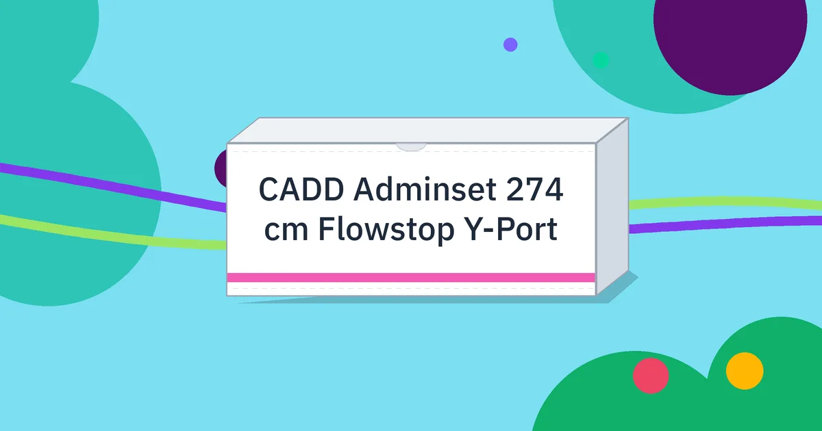 Symbolbild: Packung mit der Aufschrift CADD Adminset 274 cm Flowstop Y-Port (PZN 11241913) – Verfügbarkeit und Bezug in Apotheken in Frankfurt am Main