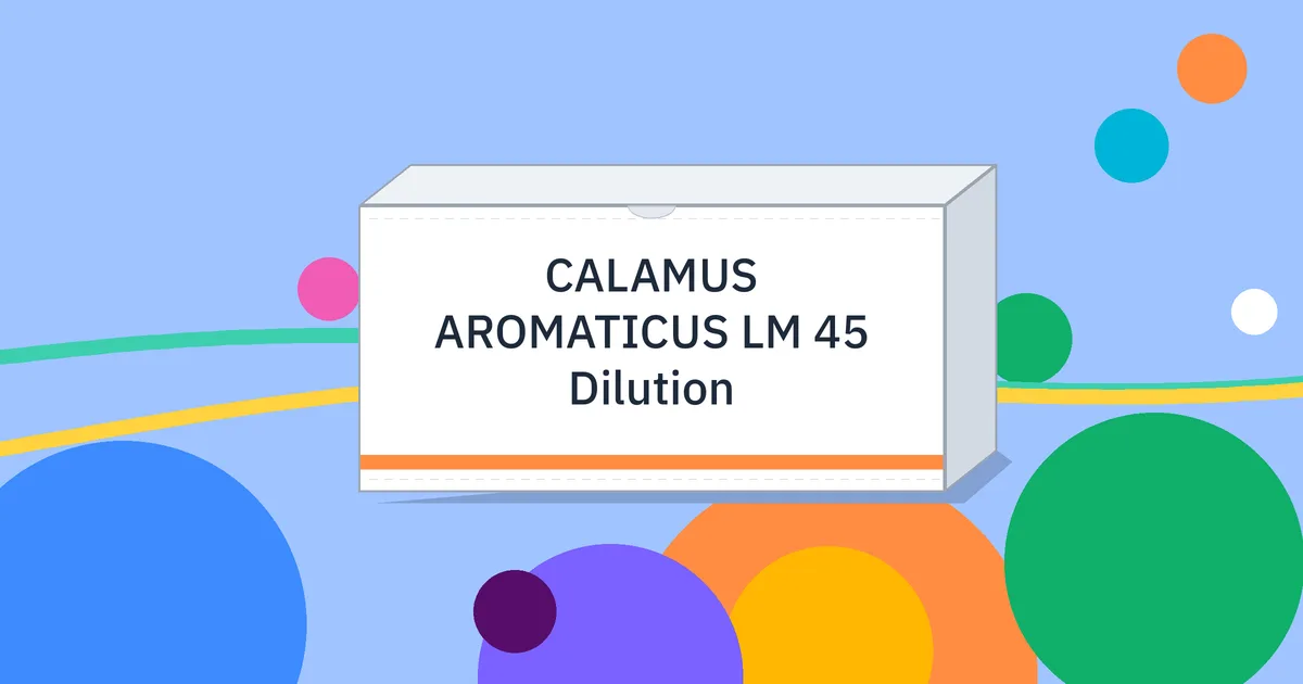 Symbolbild: Packung mit der Aufschrift CALAMUS AROMATICUS LM 45 Dilution (PZN 13405164) – Verfügbarkeit und Bezug in Apotheken in Frankfurt am Main