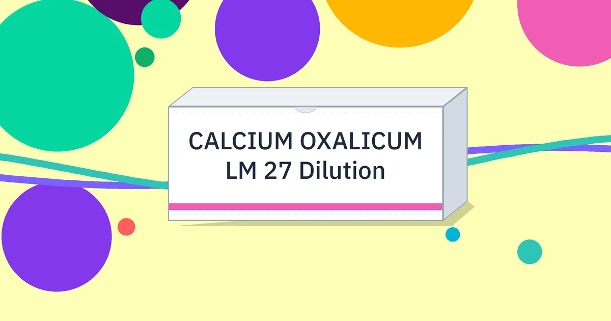 Symbolbild: Packung mit der Aufschrift CALCIUM OXALICUM LM 27 Dilution (PZN 13410403) – Verfügbarkeit und Bezug in Apotheken in Frankfurt am Main