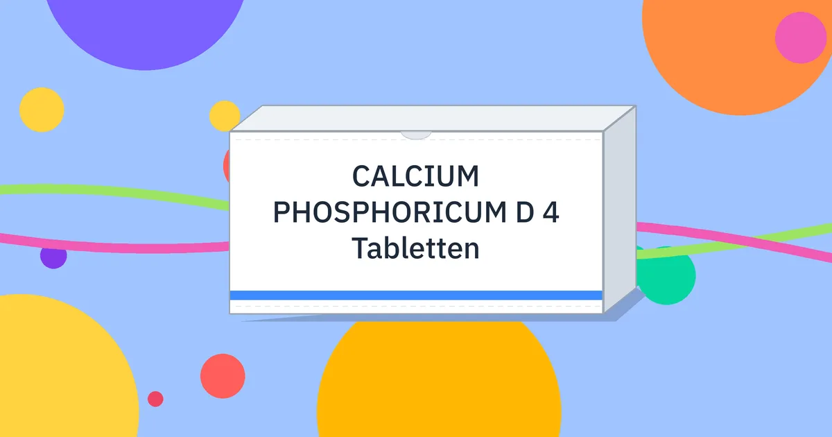 Symbolbild: Packung mit der Aufschrift CALCIUM PHOSPHORICUM D 4 Tabletten (PZN 01762870) – Verfügbarkeit und Bezug in Apotheken in Frankfurt am Main