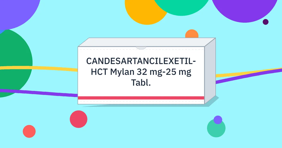 Symbolbild: Packung mit der Aufschrift CANDESARTANCILEXETIL-HCT Mylan 32 mg-25 mg Tabl. (PZN 10787515) – Verfügbarkeit und Bezug in Apotheken in Frankfurt am Main