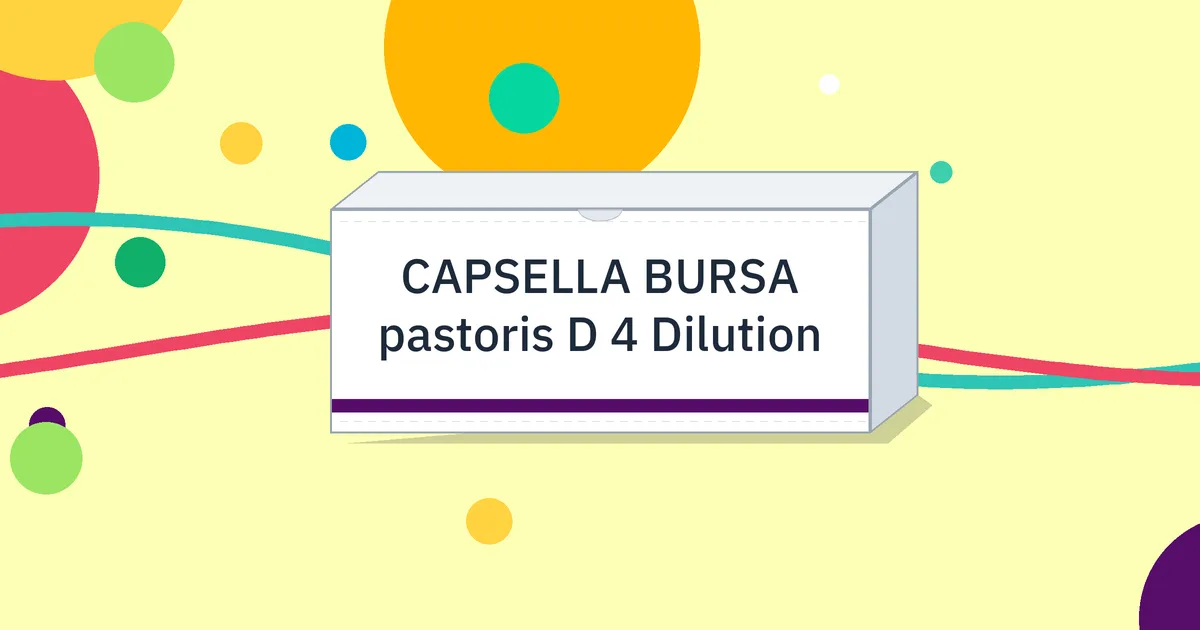 Symbolbild: Packung mit der Aufschrift CAPSELLA BURSA pastoris D 4 Dilution (PZN 04210326) – Verfügbarkeit und Bezug in Apotheken in Frankfurt am Main