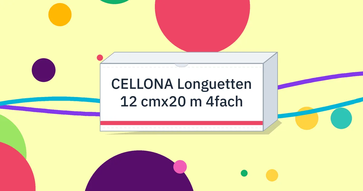 Symbolbild: Packung mit der Aufschrift CELLONA Longuetten 12 cmx20 m 4fach (PZN 00191750) – Verfügbarkeit und Bezug in Apotheken in Frankfurt am Main