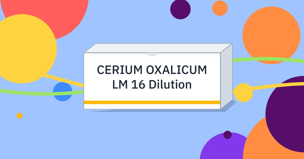 Symbolbild: Packung mit der Aufschrift CERIUM OXALICUM LM 16 Dilution (PZN 13438092) – Verfügbarkeit und Bezug in Apotheken in Frankfurt am Main