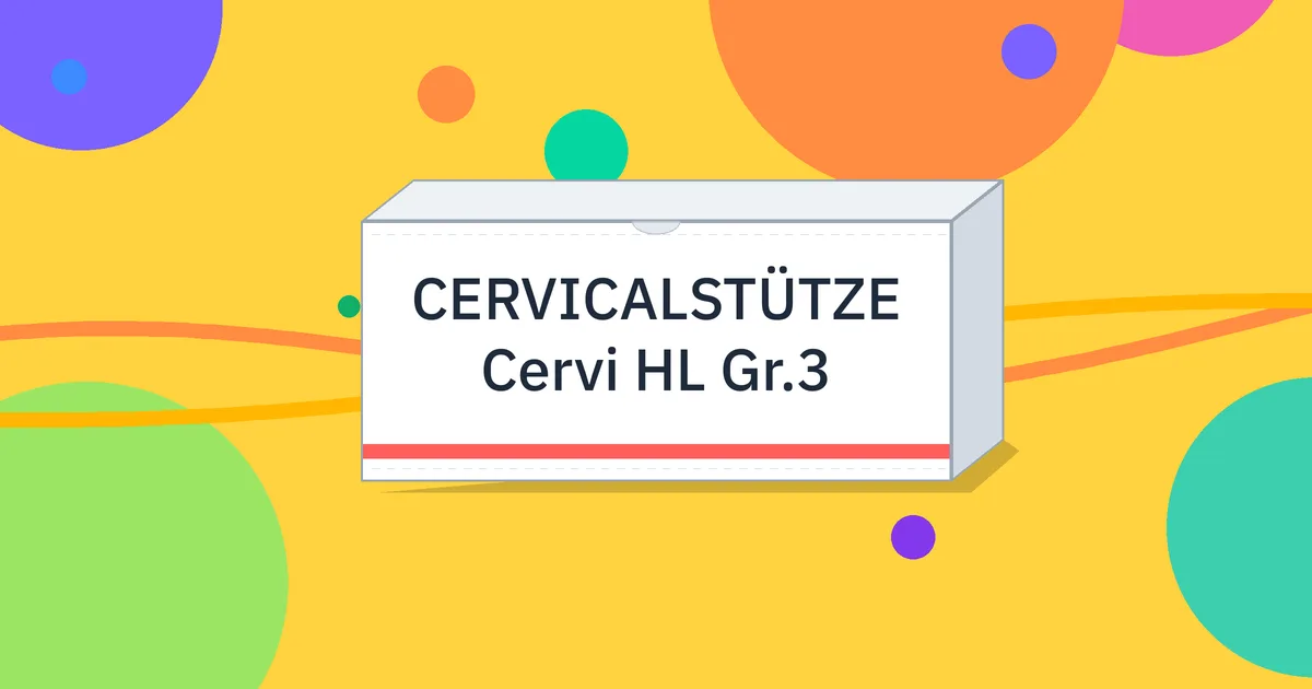 Symbolbild: Packung mit der Aufschrift CERVICALSTÜTZE Cervi HL Gr.3 (PZN 02885511) – Verfügbarkeit und Bezug in Apotheken in Frankfurt am Main