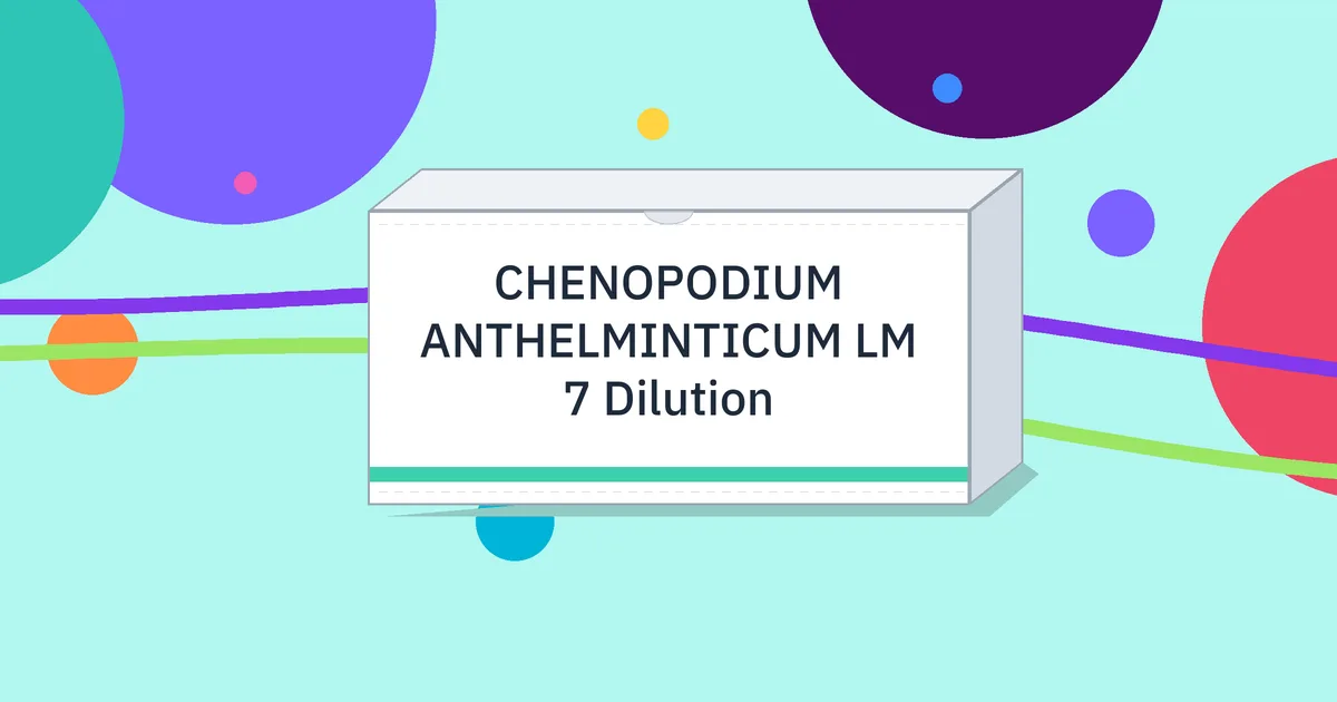 Symbolbild: Packung mit der Aufschrift CHENOPODIUM ANTHELMINTICUM LM 7 Dilution (PZN 13440769) – Verfügbarkeit und Bezug in Apotheken in Frankfurt am Main