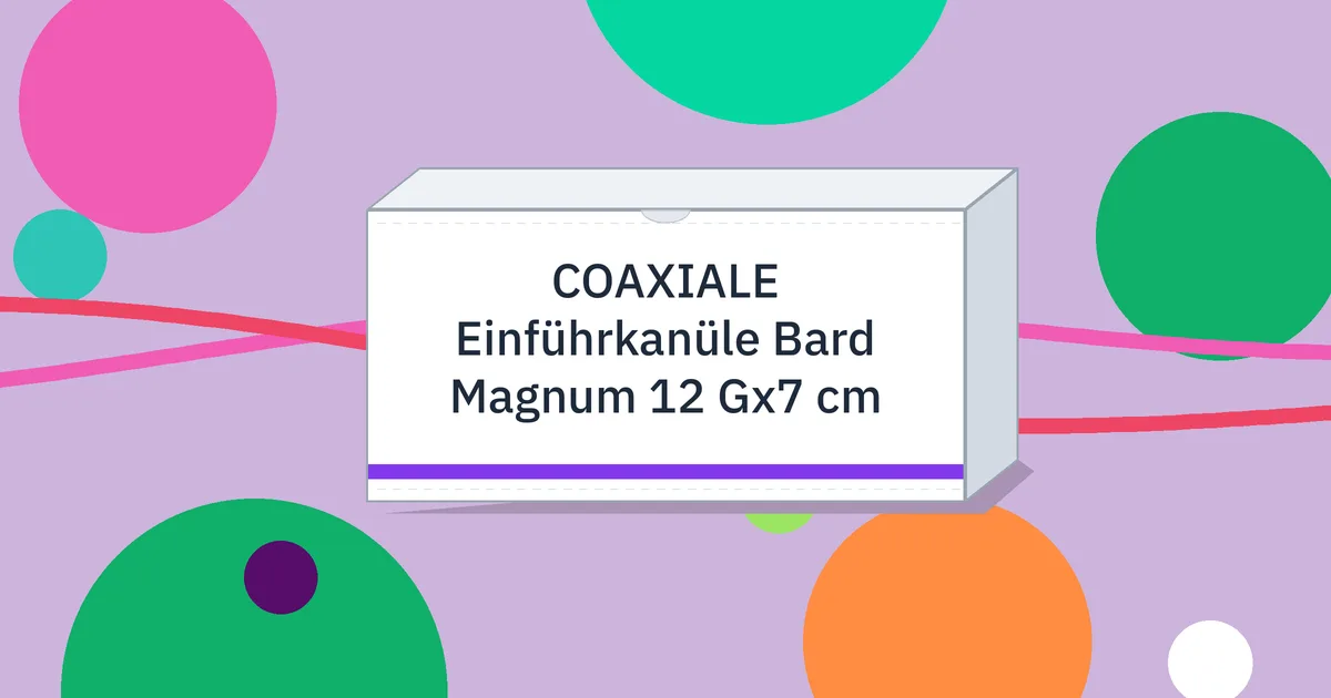 Symbolbild: Packung mit der Aufschrift COAXIALE Einführkanüle Bard Magnum 12 Gx7 cm (PZN 04666546) – Verfügbarkeit und Bezug in Apotheken in Frankfurt am Main
