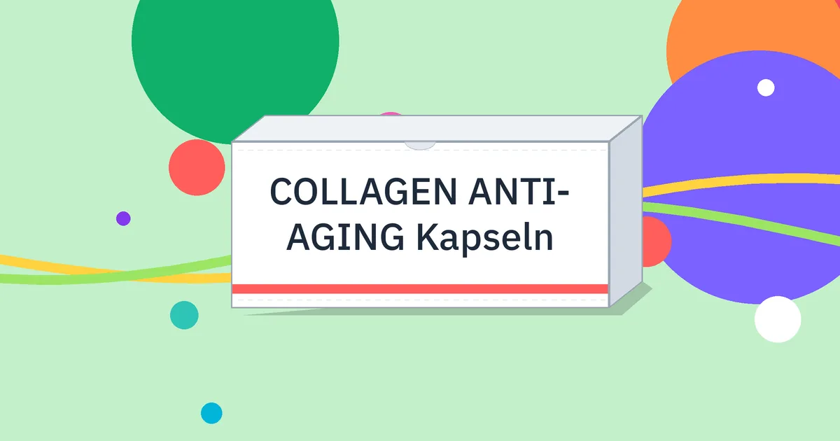 Symbolbild: Packung mit der Aufschrift COLLAGEN ANTI-AGING Kapseln (PZN 09746161) – Verfügbarkeit und Bezug in Apotheken in Frankfurt am Main