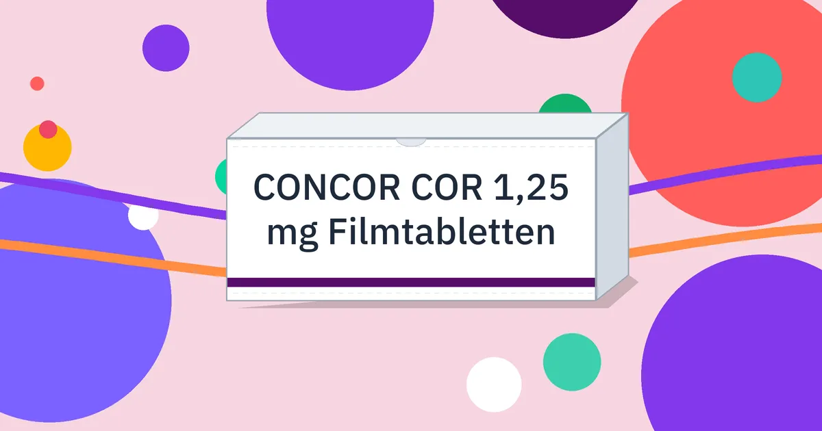 Symbolbild: Packung mit der Aufschrift CONCOR COR 1,25 mg Filmtabletten (PZN 00738616) – Verfügbarkeit und Bezug in Apotheken in Frankfurt am Main