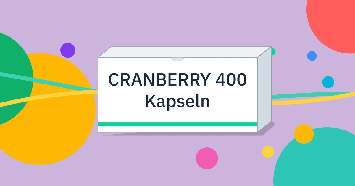 Symbolbild: Packung mit der Aufschrift CRANBERRY 400 Kapseln (PZN 08800616) – Verfügbarkeit und Bezug in Apotheken in Frankfurt am Main