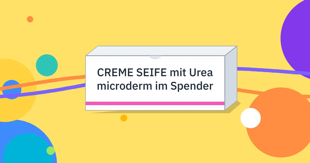 Symbolbild: Packung mit der Aufschrift CREME SEIFE mit Urea microderm im Spender (PZN 17945176) – Verfügbarkeit und Bezug in Apotheken in Frankfurt am Main