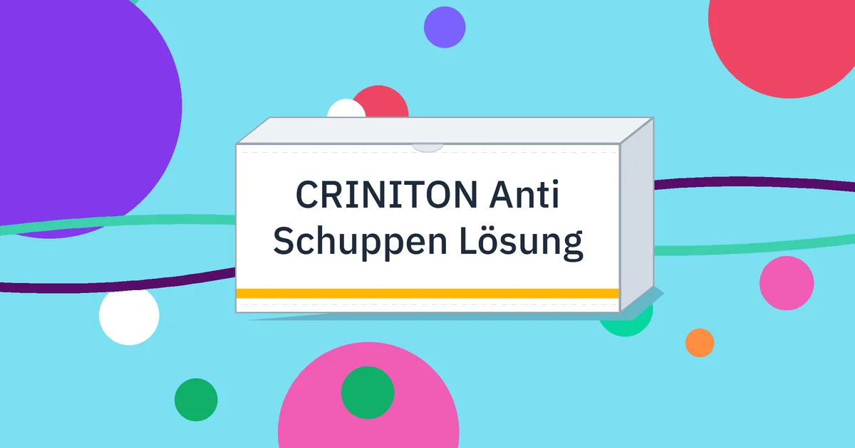 Symbolbild: Packung mit der Aufschrift CRINITON Anti Schuppen Lösung (PZN 01580330) – Verfügbarkeit und Bezug in Apotheken in Frankfurt am Main