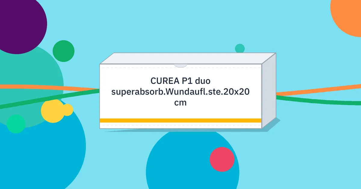 Symbolbild: Packung mit der Aufschrift CUREA P1 duo superabsorb.Wundaufl.ste.20x20 cm (PZN 11113931) – Verfügbarkeit und Bezug in Apotheken in Frankfurt am Main