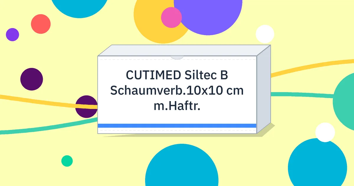 Symbolbild: Packung mit der Aufschrift CUTIMED Siltec B Schaumverb.10x10 cm m.Haftr. (PZN 20001237) – Verfügbarkeit und Bezug in Apotheken in Frankfurt am Main