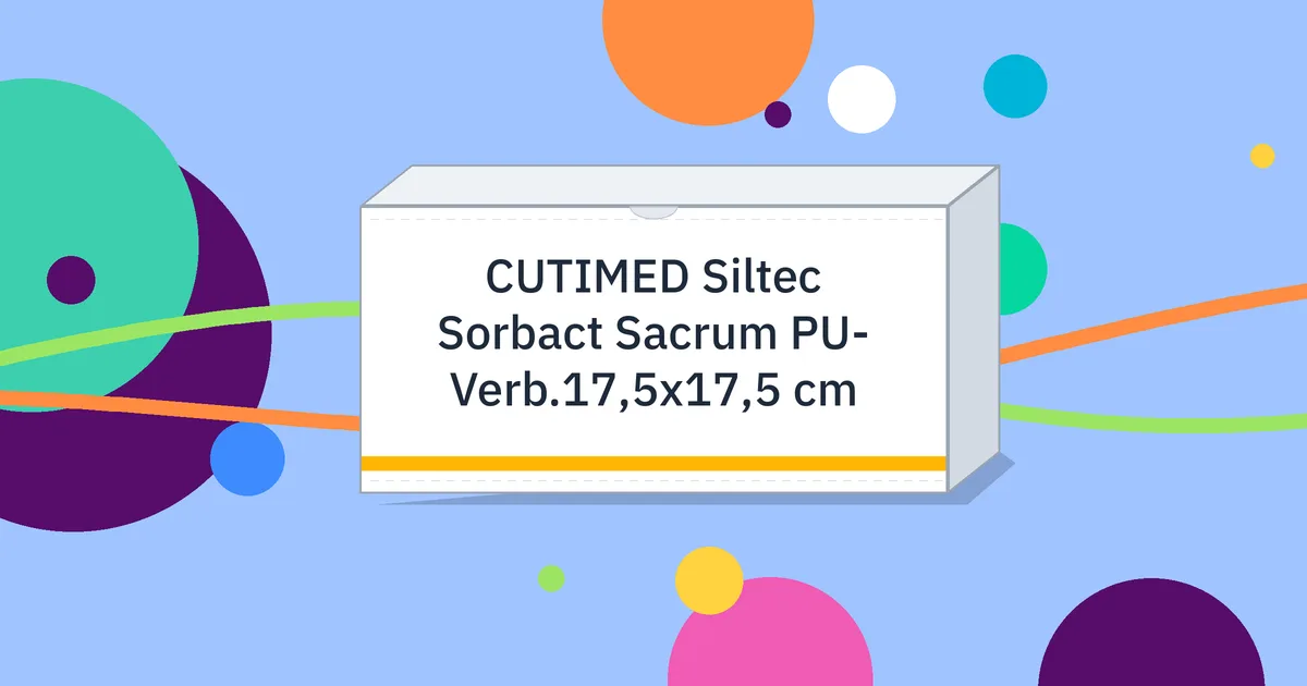Symbolbild: Packung mit der Aufschrift CUTIMED Siltec Sorbact Sacrum PU-Verb.17,5x17,5 cm (PZN 16828764) – Verfügbarkeit und Bezug in Apotheken in Frankfurt am Main