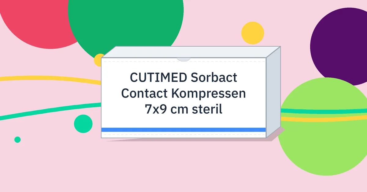 Symbolbild: Packung mit der Aufschrift CUTIMED Sorbact Contact Kompressen 7x9 cm steril (PZN 20845449) – Verfügbarkeit und Bezug in Apotheken in Frankfurt am Main