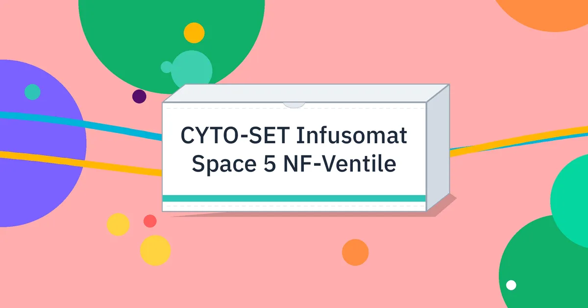Symbolbild: Packung mit der Aufschrift CYTO-SET Infusomat Space 5 NF-Ventile (PZN 10759536) – Verfügbarkeit und Bezug in Apotheken in Frankfurt am Main