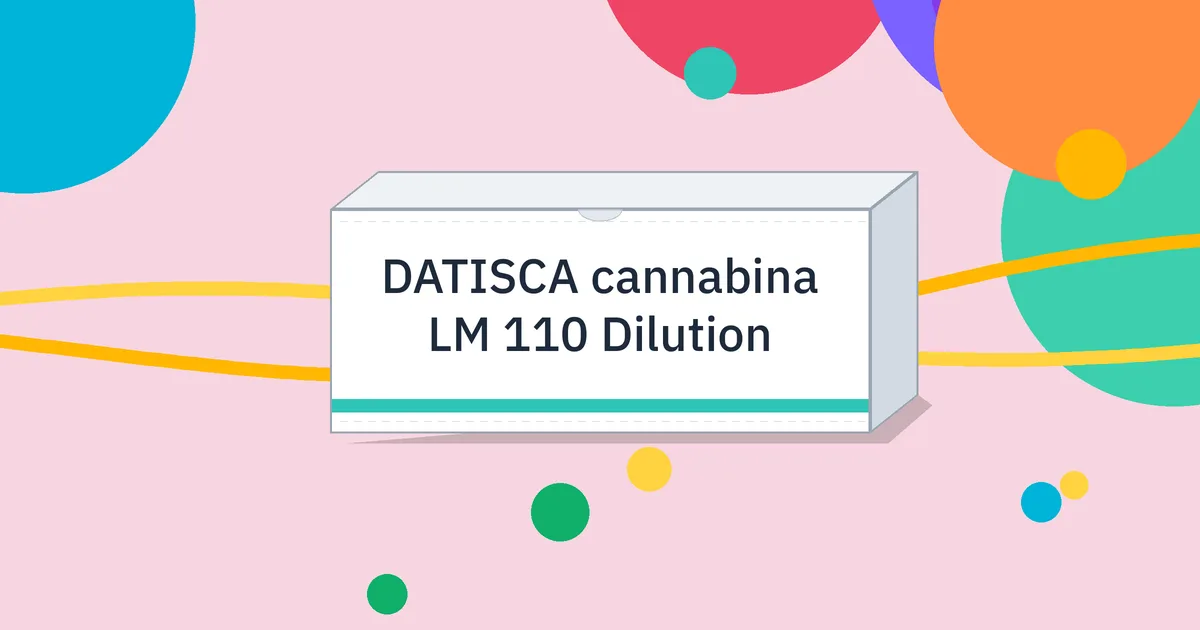 Symbolbild: Packung mit der Aufschrift DATISCA cannabina LM 110 Dilution (PZN 13462216) – Verfügbarkeit und Bezug in Apotheken in Frankfurt am Main