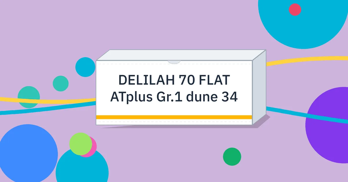 Symbolbild: Packung mit der Aufschrift DELILAH 70 FLAT ATplus Gr.1 dune 34 (PZN 13848447) – Verfügbarkeit und Bezug in Apotheken in Frankfurt am Main