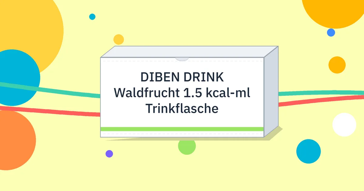 Symbolbild: Packung mit der Aufschrift DIBEN DRINK Waldfrucht 1.5 kcal-ml Trinkflasche (PZN 16746799) – Verfügbarkeit und Bezug in Apotheken in Frankfurt am Main