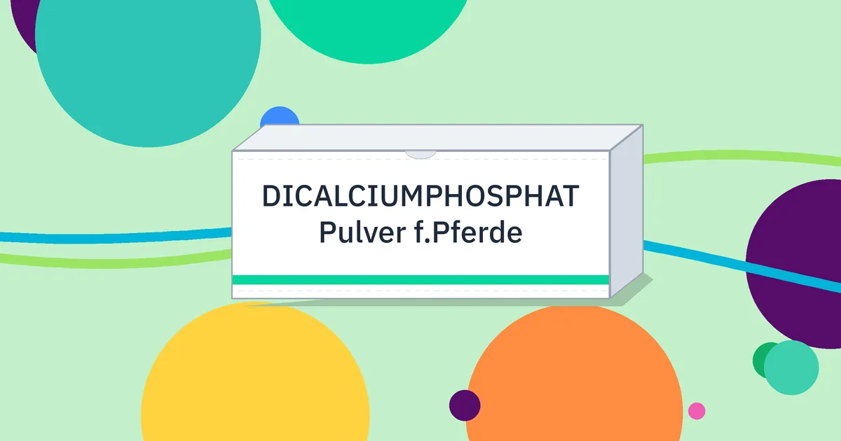 Symbolbild: Packung mit der Aufschrift DICALCIUMPHOSPHAT Pulver f.Pferde (PZN 17183370) – Verfügbarkeit und Bezug in Apotheken in Frankfurt am Main