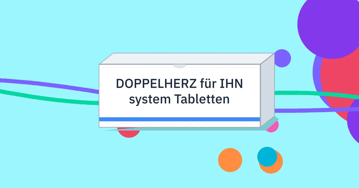 Symbolbild: Packung mit der Aufschrift DOPPELHERZ für IHN system Tabletten (PZN 10131861) – Verfügbarkeit und Bezug in Apotheken in Frankfurt am Main