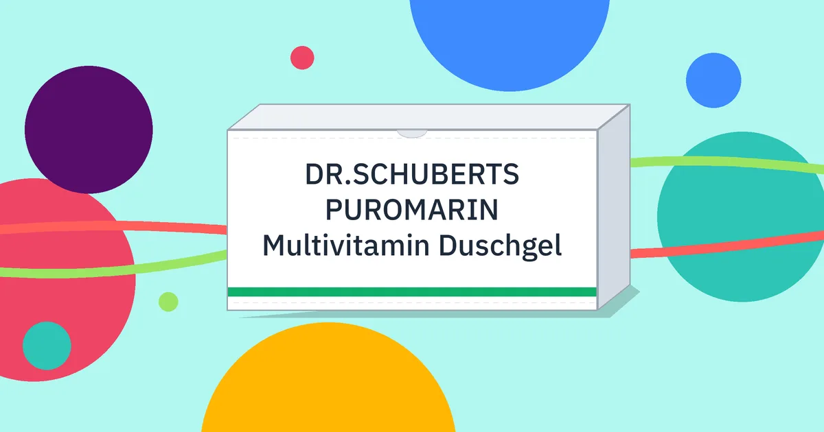 Symbolbild: Packung mit der Aufschrift DR.SCHUBERTS PUROMARIN Multivitamin Duschgel (PZN 10746396) – Verfügbarkeit und Bezug in Apotheken in Frankfurt am Main