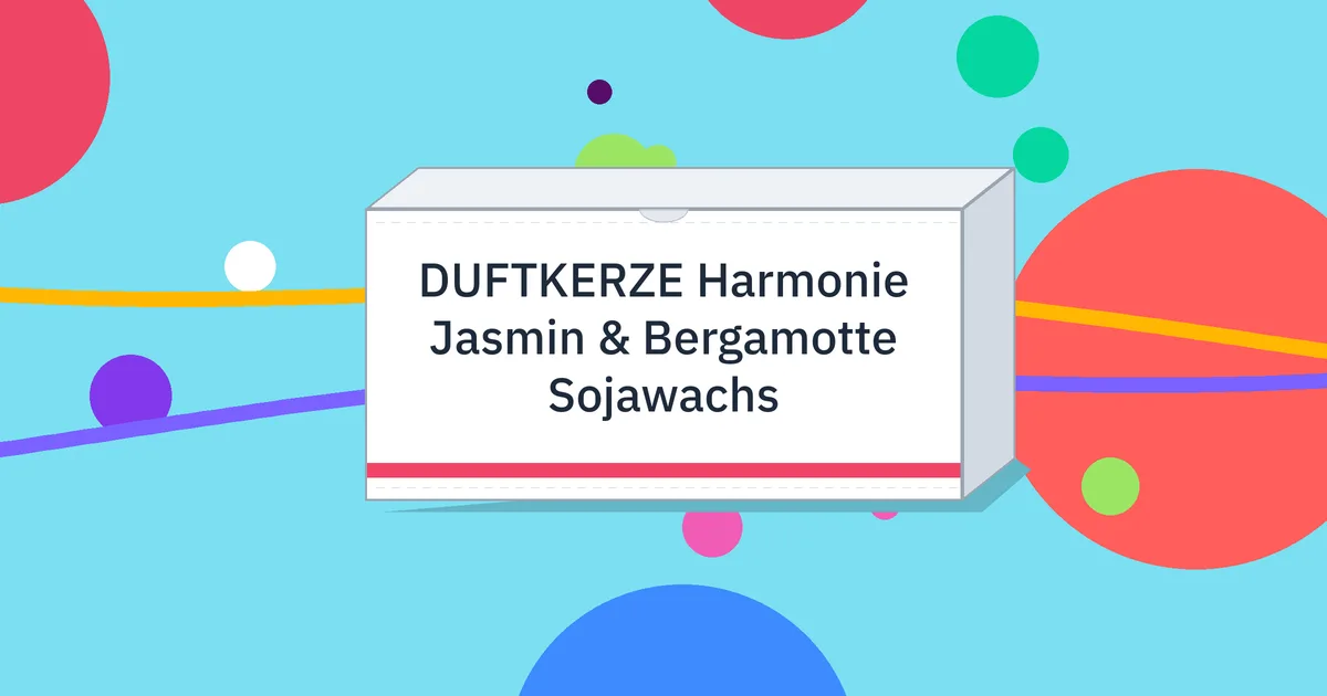 Symbolbild: Packung mit der Aufschrift DUFTKERZE Harmonie Jasmin & Bergamotte Sojawachs (PZN 18263823) – Verfügbarkeit und Bezug in Apotheken in Frankfurt am Main