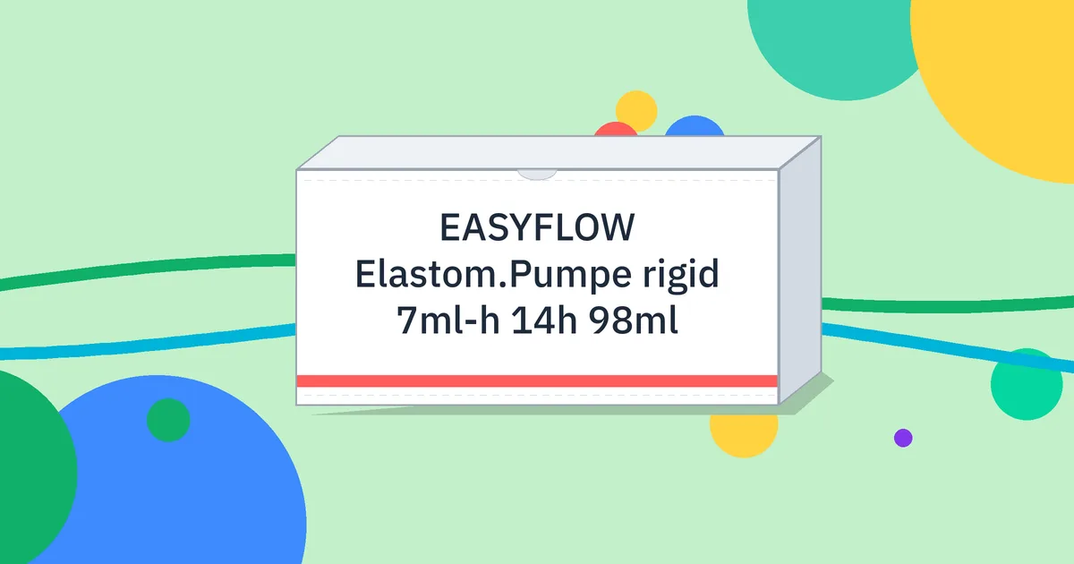 Symbolbild: Packung mit der Aufschrift EASYFLOW Elastom.Pumpe rigid 7ml-h 14h 98ml (PZN 19262553) – Verfügbarkeit und Bezug in Apotheken in Frankfurt am Main