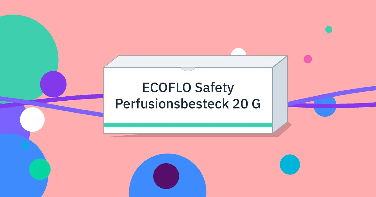 Symbolbild: Packung mit der Aufschrift ECOFLO Safety Perfusionsbesteck 20 G (PZN 19453000) – Verfügbarkeit und Bezug in Apotheken in Frankfurt am Main