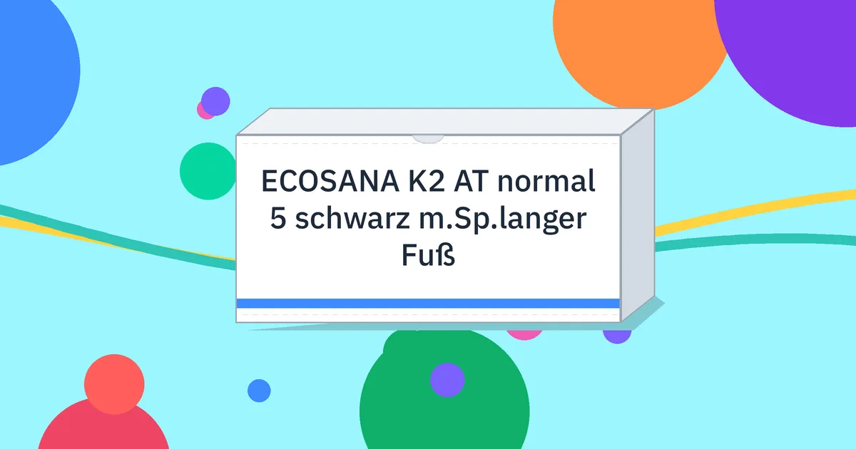 Symbolbild: Packung mit der Aufschrift ECOSANA K2 AT normal 5 schwarz m.Sp.langer Fuß (PZN 10956248) – Verfügbarkeit und Bezug in Apotheken in Frankfurt am Main