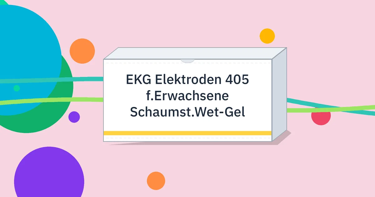 Symbolbild: Packung mit der Aufschrift EKG Elektroden 405 f.Erwachsene Schaumst.Wet-Gel (PZN 20516533) – Verfügbarkeit und Bezug in Apotheken in Frankfurt am Main