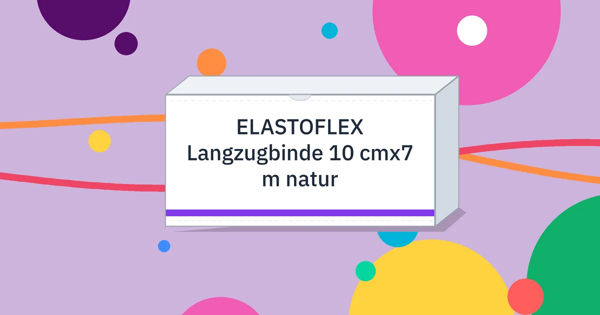 Symbolbild: Packung mit der Aufschrift ELASTOFLEX Langzugbinde 10 cmx7 m natur (PZN 17491999) – Verfügbarkeit und Bezug in Apotheken in Frankfurt am Main