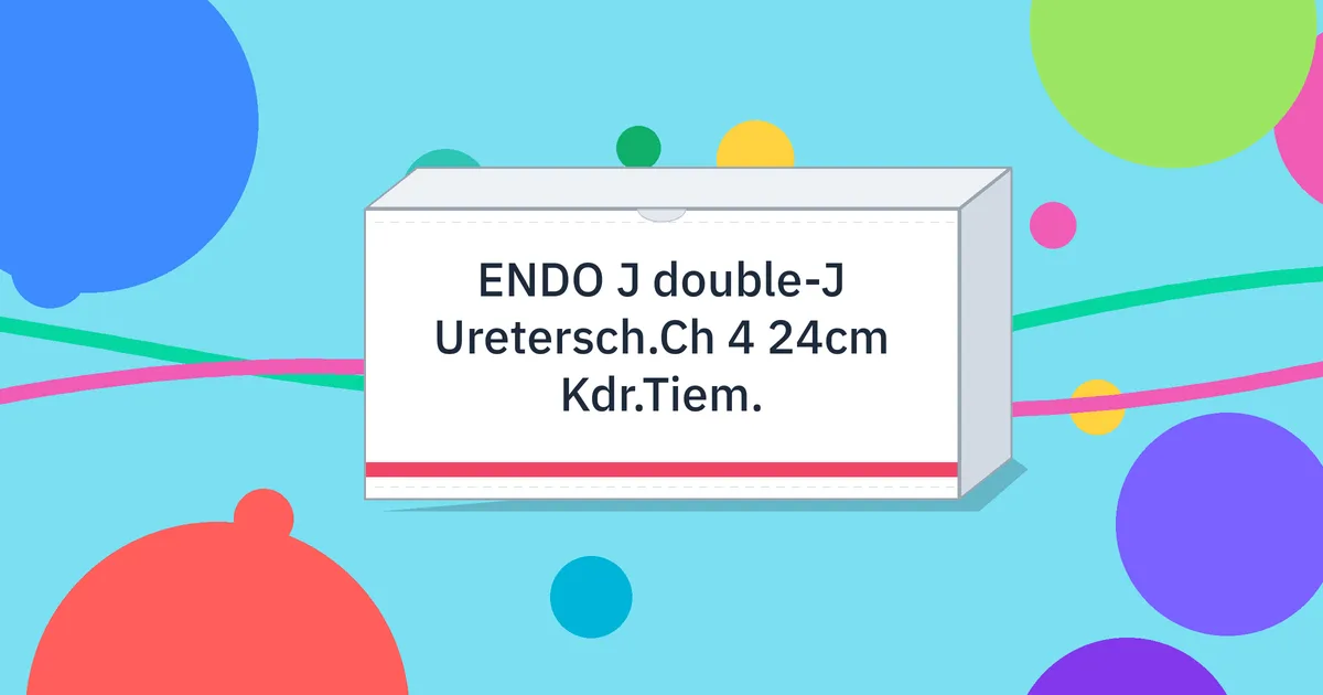 Symbolbild: Packung mit der Aufschrift ENDO J double-J Uretersch.Ch 4 24cm Kdr.Tiem. (PZN 00438506) – Verfügbarkeit und Bezug in Apotheken in Frankfurt am Main
