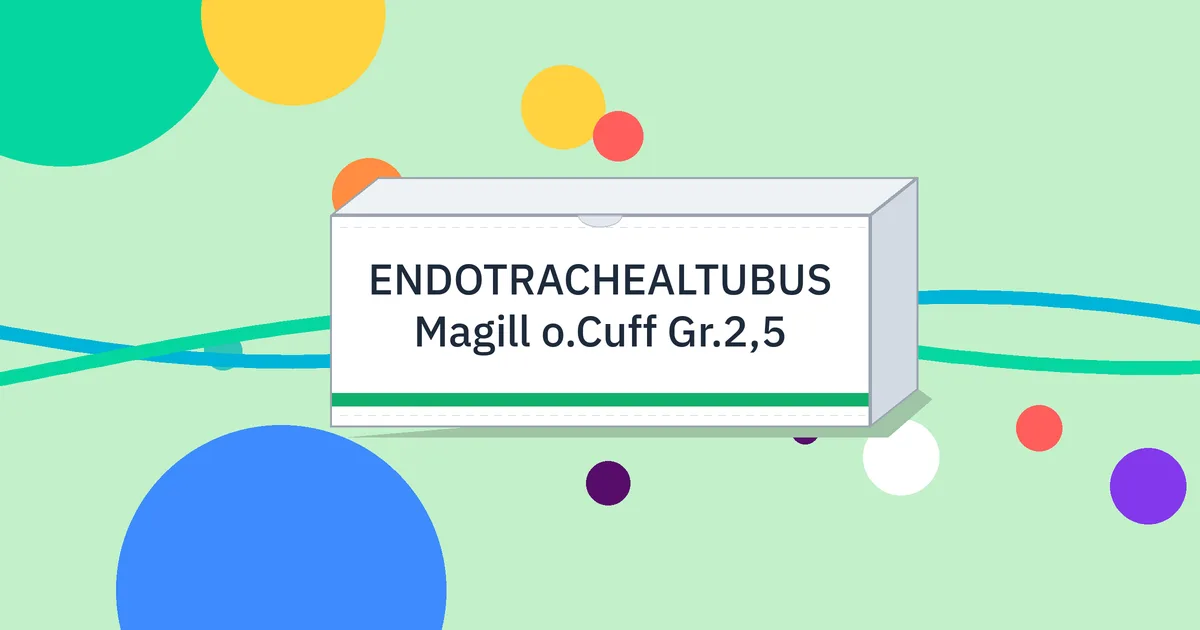 Symbolbild: Packung mit der Aufschrift ENDOTRACHEALTUBUS Magill o.Cuff Gr.2,5 (PZN 01576185) – Verfügbarkeit und Bezug in Apotheken in Frankfurt am Main